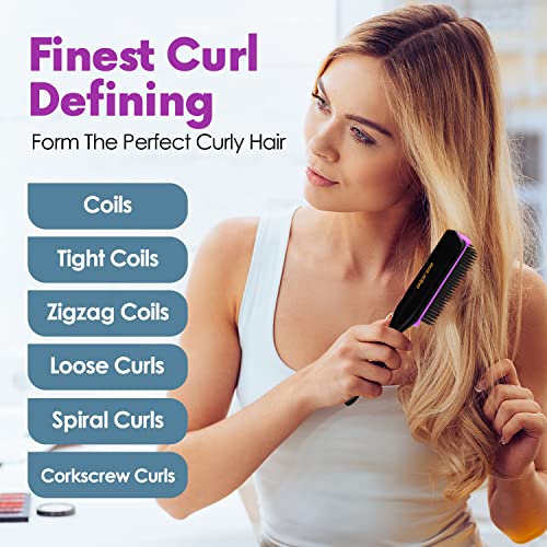 Alpree Classic Styling Hair Brush 9 Row - For Natural, Thick, Curly Hair | Classic Nylon Bristle Styling & Detangler, Great For Creating Ringlets, For Separating, Shaping & Defining Curls -