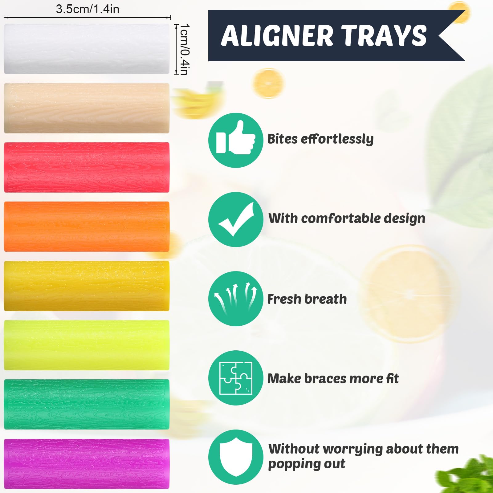 80 Pieces Chew Aligner Tray Seaters Colorful Aligner Seater Chew Chompers, 8 Colors