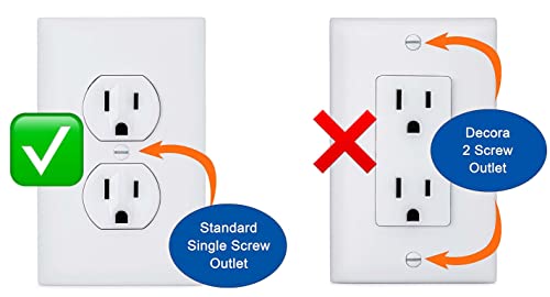 6-Pack Safety Innovations Self-Closing Outlet Covers (for Center Screw Outlets Only) - an Alternative to Wall Socket Plugs for Child Proofing Outlets, (1-Screw), (White)