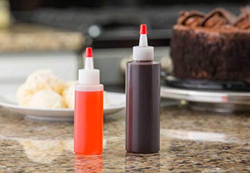 4 Pack Combo (2 Each: 4 Oz, 2 Oz) Mini Squeeze Bottles - Food Grade Translucent BPA-Free LDPE w Yorker Cap for Arts, Crafts, Glue, Icing, Sauce, Condiments, Cake Decorating 60mL 120mL