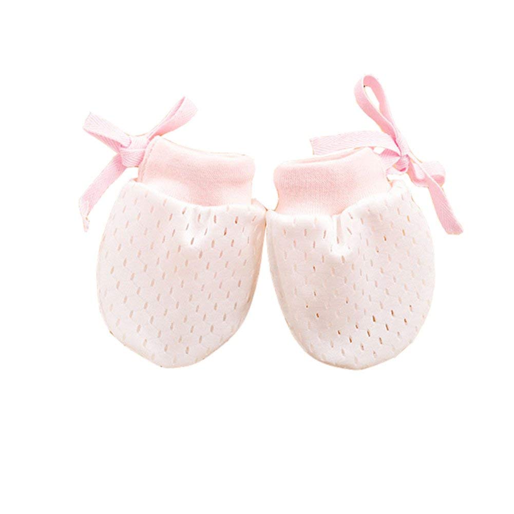 Aijian Pack of 6 Baby Mesh Gloves Cotton No Scratch Mittens for Unisex (3Colors/0-6Months)