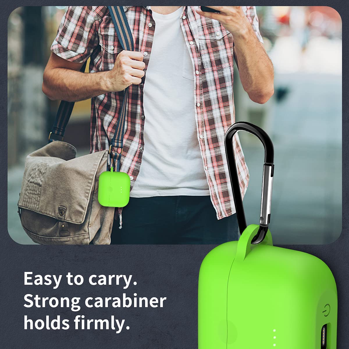 Alquar for Anker Soundcore Liberty Air 2 Case Cover, Silicone Anti-Dust/Scratchproof/Protective Skin Case for Soundcore Liberty Air 2 Wireless Earbuds with Keychain [Front LED Visible] (Green)