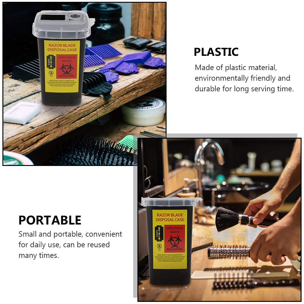 2Pcs Razor Blades Dispenser Case,Small Portable Sharps Container,Razor Blades Disposal Case,Disposable Razor Cutter Container,Barber Shop Storage Container