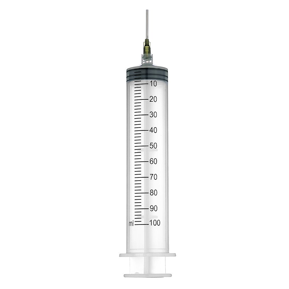 8 Pack 100ml Syringes with 14G 4.0" 3.0'' 2.0" 1.0'' Blunt Tip Needles and Storage Caps(Luer Lock), Plastic Reusable Syringe for Glue Applicator, Oil Dispensing Multiple Uses