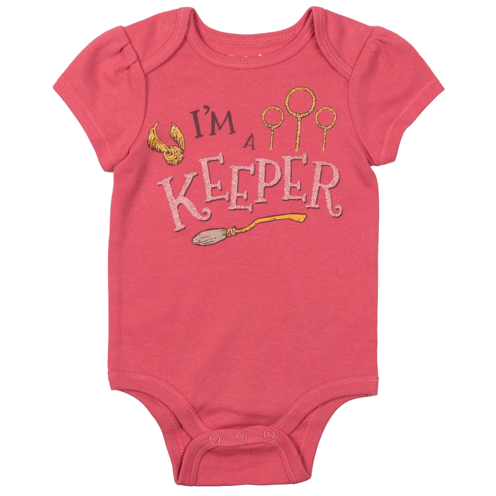 Harry Potter Hogwarts Newborn Baby Girls 5 Pack Short Sleeve Bodysuits 3-6 Months