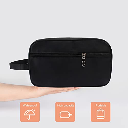 YEEPSYS Toiletry Bag for Men, Water Resistant Mens Shaving Bag for Travelling, Travel Dopp Kit for Toiletries Accessories (Black)