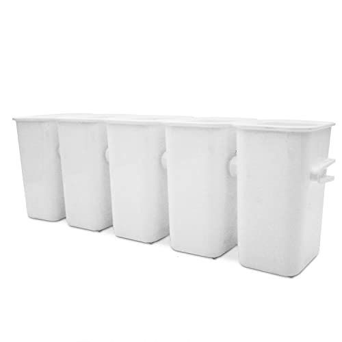 bystie Hanging Refrigerator Organizer, Desk Organization,Kitchen Storage & Bathroom Organizer, Makeup Organizer,Combinable 5 Pieces with Drain System, Stainless&Adhesive Hooks Included, BPA-free,White