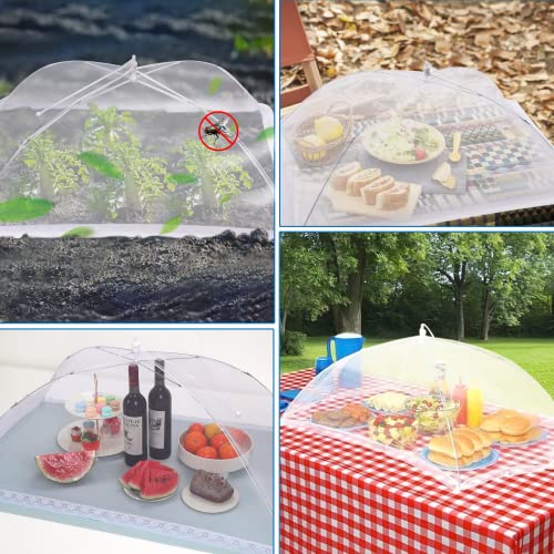 4 Pcs Extra Large Mesh Food Cover Tent Umbrella Food Screen Covers for Outside Pop-up Mesh Reusable Food Nets for Parties Picnics Outdoor BBQs Collapsible (2 Pcs 40"x24", 2 Pcs 32"x24")
