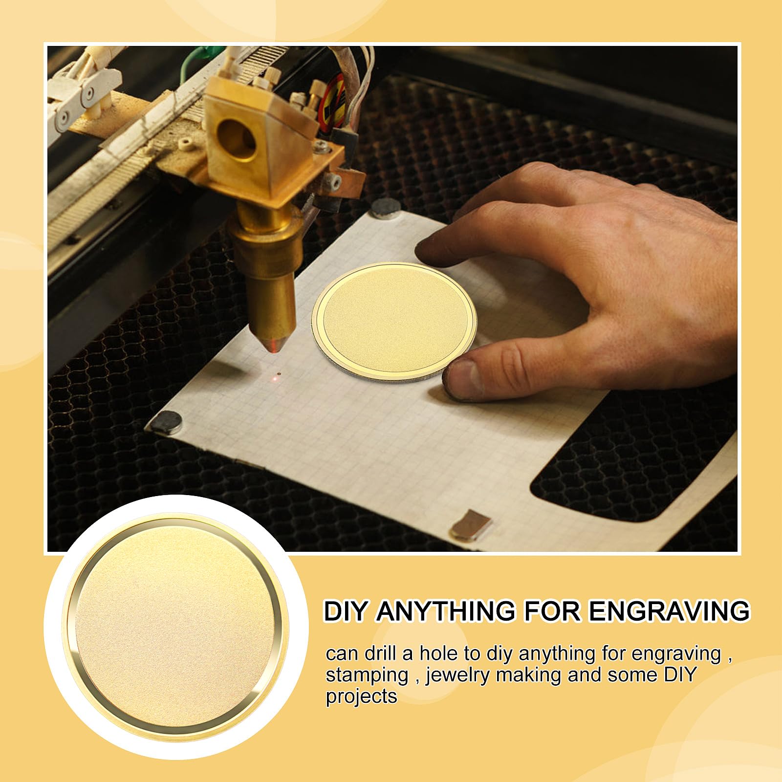 10Pcs Brass Laser Engraving Blanks Challenge Coin Blanks 40mm Diameter with Acrylic Protection Box for Personalized DIY Gift for Birthday Holidays Travel Commemorative Collection