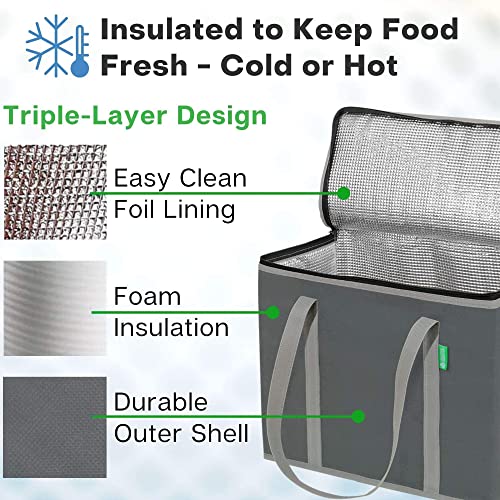 Creative Green Life Ultimate Shopping Bag 5-Pack β Reusable Grocery Box Bags (3) β Insulated Grocery Bags (2) β Premium Quality, Heavy Duty Tote Bag Set