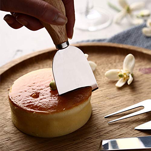 Cheese Knife Set,4 Pieces Stainless Steel Cheese Knives for Charcuterie Board,Charcuterie Knife Spreader Fork Set with Bamboo Wood Handle,Cheese Utensils Tools Set with Cutter Slicer Shaver