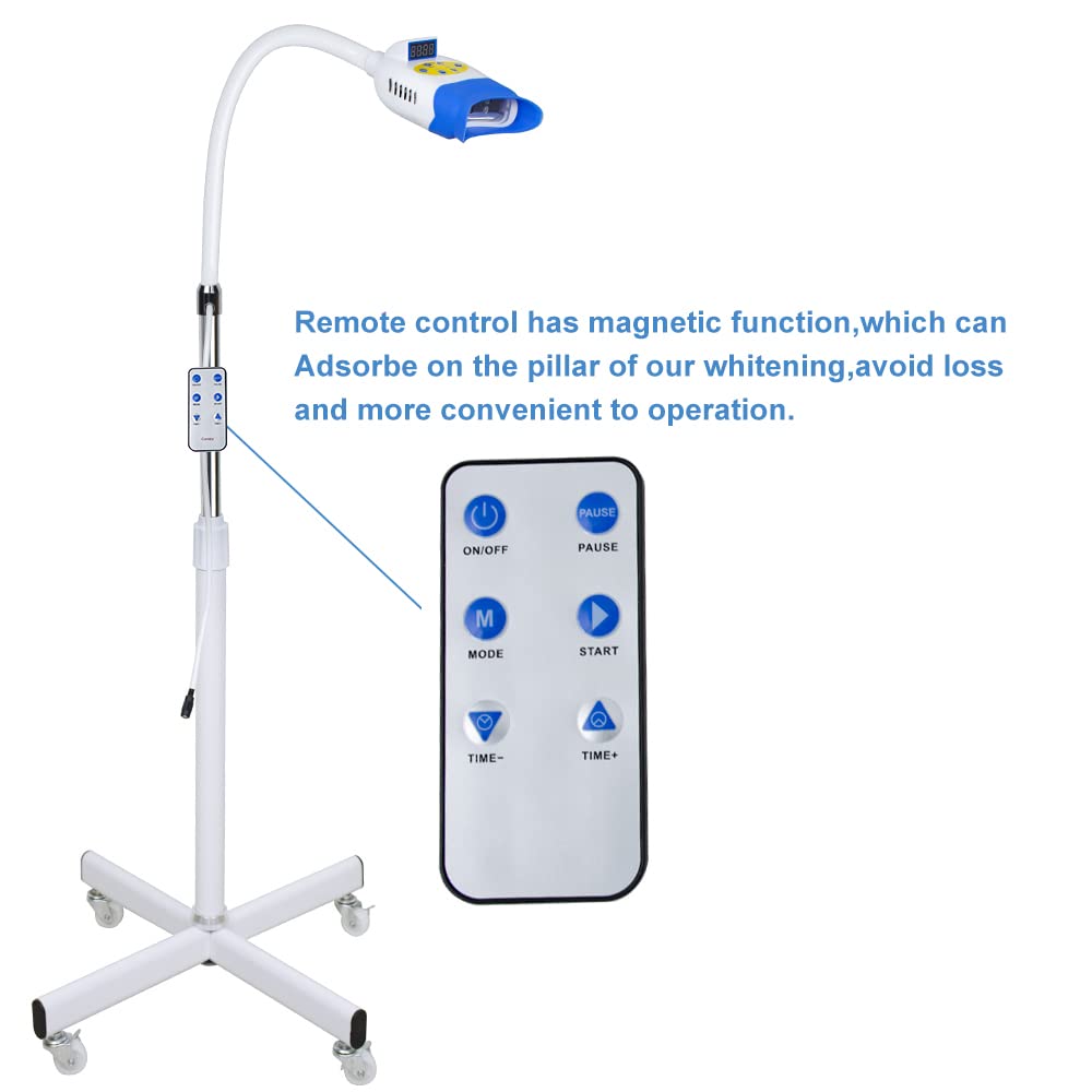 Fencia Teeth Whitening Light, Mobile Dental Teeth LED Whitening Lamp Professional, Oral Care Teeth Whitening Machine LED Cold Bleaching Accelerator Tooth Whitener Blue/Red Light System