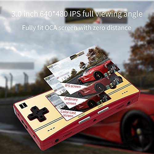 2021 Upgraded Opening Linux Tony System Handheld Game Console , Retro Game Console with 64G TF Card Built in 2500 Classic Games, Portable Video Game Console of 3 Inch IPS Screen (Red)