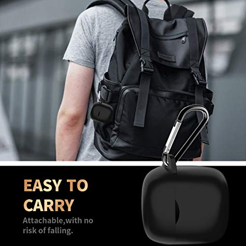 Case for JBL Tune 225/220TWS, WQNIDE Silicone Case Cover Skin, [with Carabiner] Scratch Proof&Shockproof for JBL Tune 225TWS True Wireless Earbud Headphones (Black)