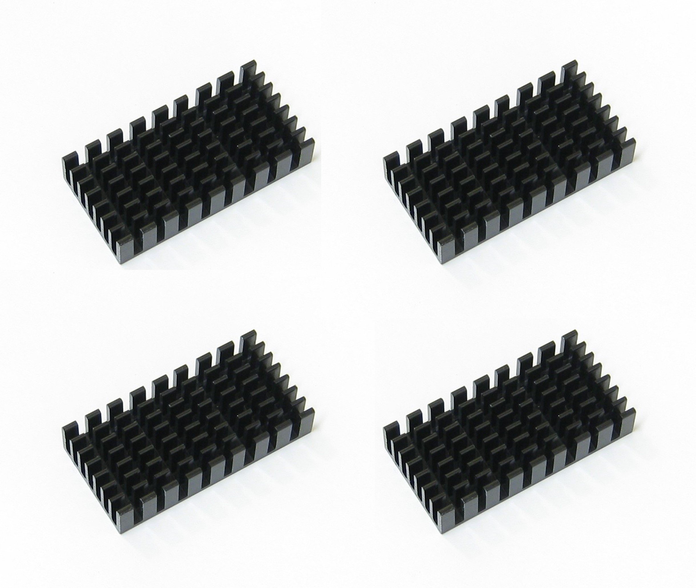 Easycargo 4pcs 50mm Heatsink 50x25x10mm + pre Applied 8810 Thermal Conductive Tape, Cooling Aluminum Heatsink for Cooling Raspberry Pi, M.2 SSD NVMe mSATA Mini-SATA (4pcs 50mmx25mmx10mm)