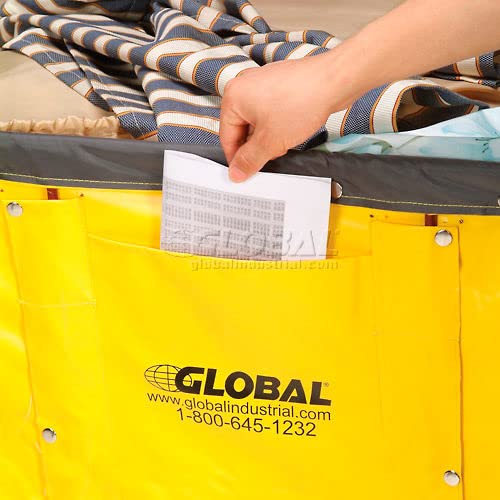 24 Bushel Yellow Vinyl Basket Bulk Truck, 53-1/4"L x 36-1/4"W x 30-1/2"H