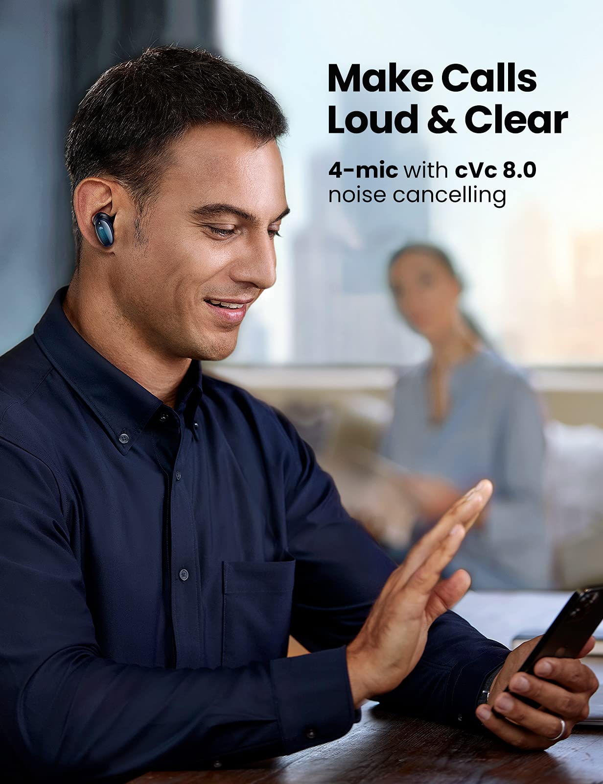 UGREEN X5 Wireless Earbuds Bluetooth 5.2, in-Ear Wireless Earphones with 4 Mics, CVC 8.0 Noise Cancelling for Clear Calls, AptX HiFi Stereo Adaptive Bluetooth Earbuds, 28h Playtime, Touch Control