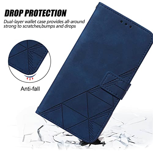 12 Pro Max Case,Compatible for iPhone 12 Pro Max Wallet Case,[Kickstand][Wrist Strap][Card Holder Slots] TPU Interior Protective PU Leather Folio Flip Cover for iPhone 12 Pro Max Case 2022 (Blue)