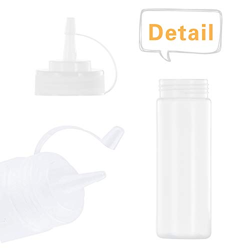 6 Pack 24oz Squeeze Bottle Condiment Squeeze Bottles Plastic ketchup Squeeze Squirt bottle For Sauce,BBQ,Dressing,Paint,Workshop,Arts and Crafts
