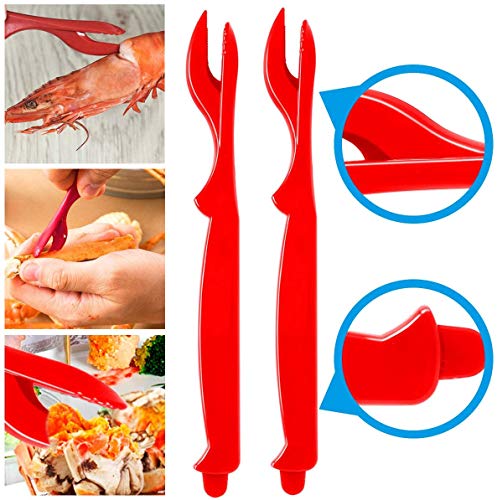 Ajmyonsp 8Pack Seafood Tools Set Crab Crackers Nut Cracker and Picks - 4 Crab Leg Forks 2 Stainless Steel Lobster Crackers 2 Shellfish Sheller Knife & Dishwasher Safe