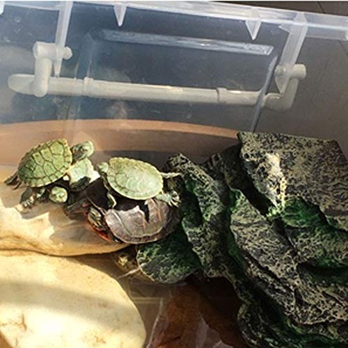 PINVNBY Basking Platform for Turtle,Resin Tortoise Resting Dock,Reptile Climbing Ramp Shale Habitat Ornament Floating Ledge Aquarium Decoration with 2 Pcs Suction Cups for Frogs, Newts,Lizard(3 Pcs)