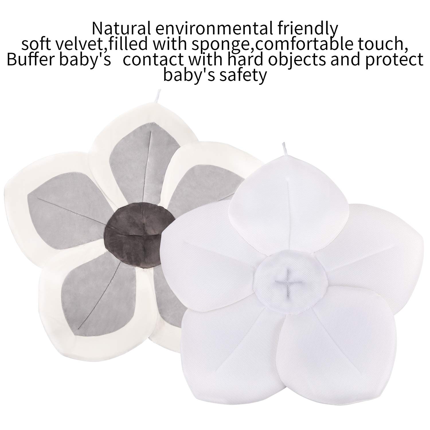 Baby Bath - Flower Baby Bath Pad Infant Bathtub Mat for Bathtub Tub Sink - Gray2
