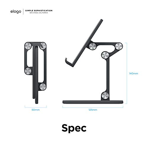 elago M5 Adjustable Phone Stand β Cell Phone Holder for Desk Compatible with iPhone 12 (5.7, 6.1, 6.7) and Compatible with All iPhone Models, All Smartphones (Black)