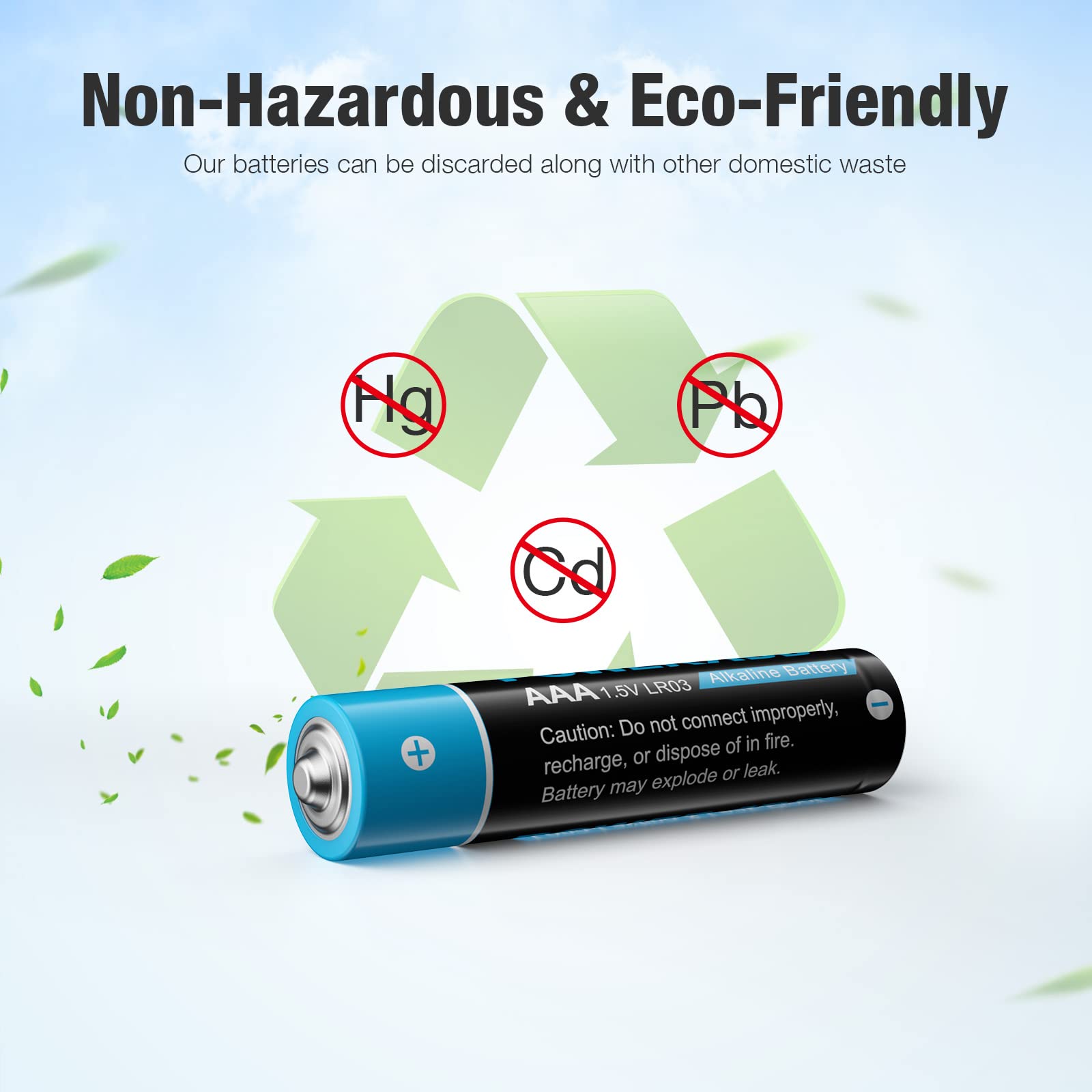 AAA Batteries Long Lasting 1.5V Triple Alkaline Batteries All-Purpose Battery for Household and Business - 16 Count