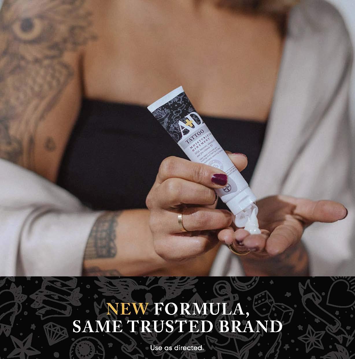 A+D Tattoo Skin Moisturizing Ointment, Skin Moisturizer with Beeswax, Almond Oil and Pro- Vitamin B5-3.5 Oz Tube