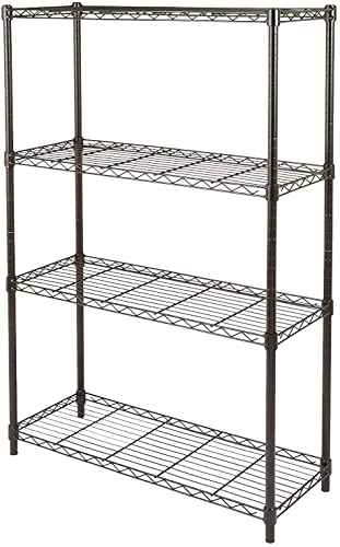 4-Shelf Adjustable, Heavy Duty Storage Shelving Unit (350 lbs Loading Capacity per Shelf), Steel Organizer Wire Rack, Black (36L x 14W x 54H)