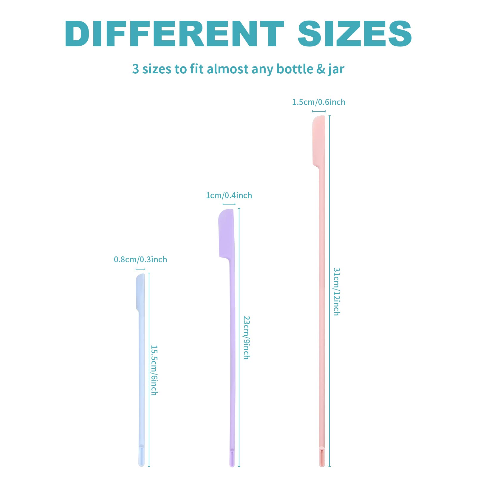 9 Pieces Last 3 Sizes Silicone Spatula for Beauty and Kitchen Makeup Spatula Silicone Bottle Scraper Lotion for Girls and Women (Pink, Purple and Blue)