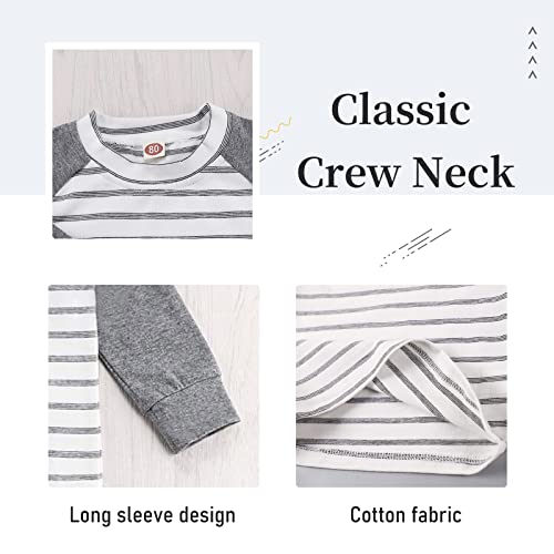 Baby Boy Clothes Stripe Long Sleeve T-Shirt Tops Sweatsuit Pants Sets Toddler Boy Fall Winter Outfits Sweater
