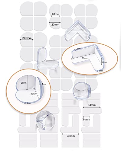 24 Pcs Table Corner Protector Baby Safety, Includes 12 Pcs Thickened L-Shaped Baby Proofing Corner Guards and 12 Pcs Spherical Corner Bumpers for Furniture