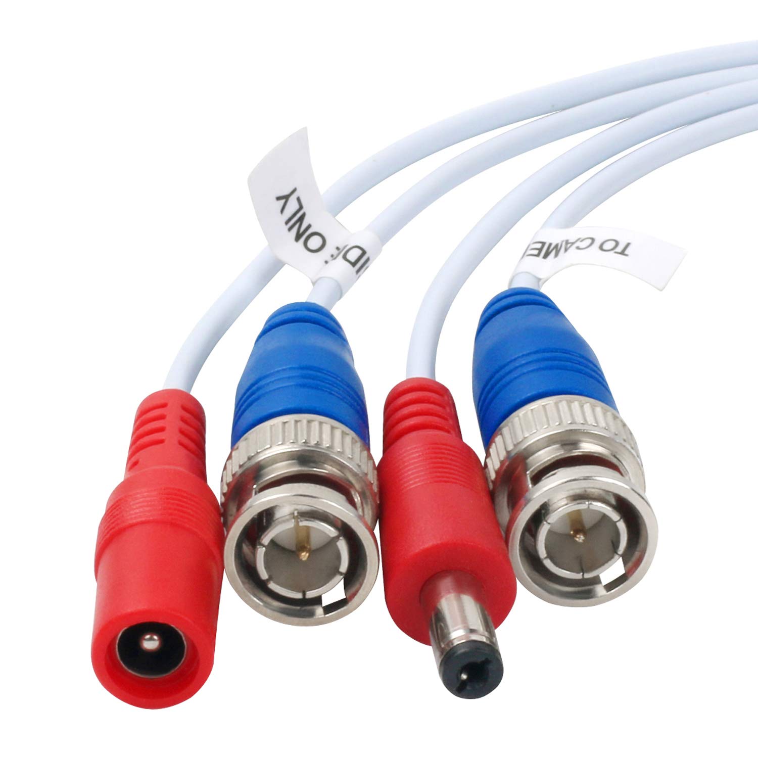 4 Pack 100 Ft Tainston BNC Video Power Cable BNC Extension Wire Video Security Camera Cord with Connectors for CCTV Camera DVR Surveillance System