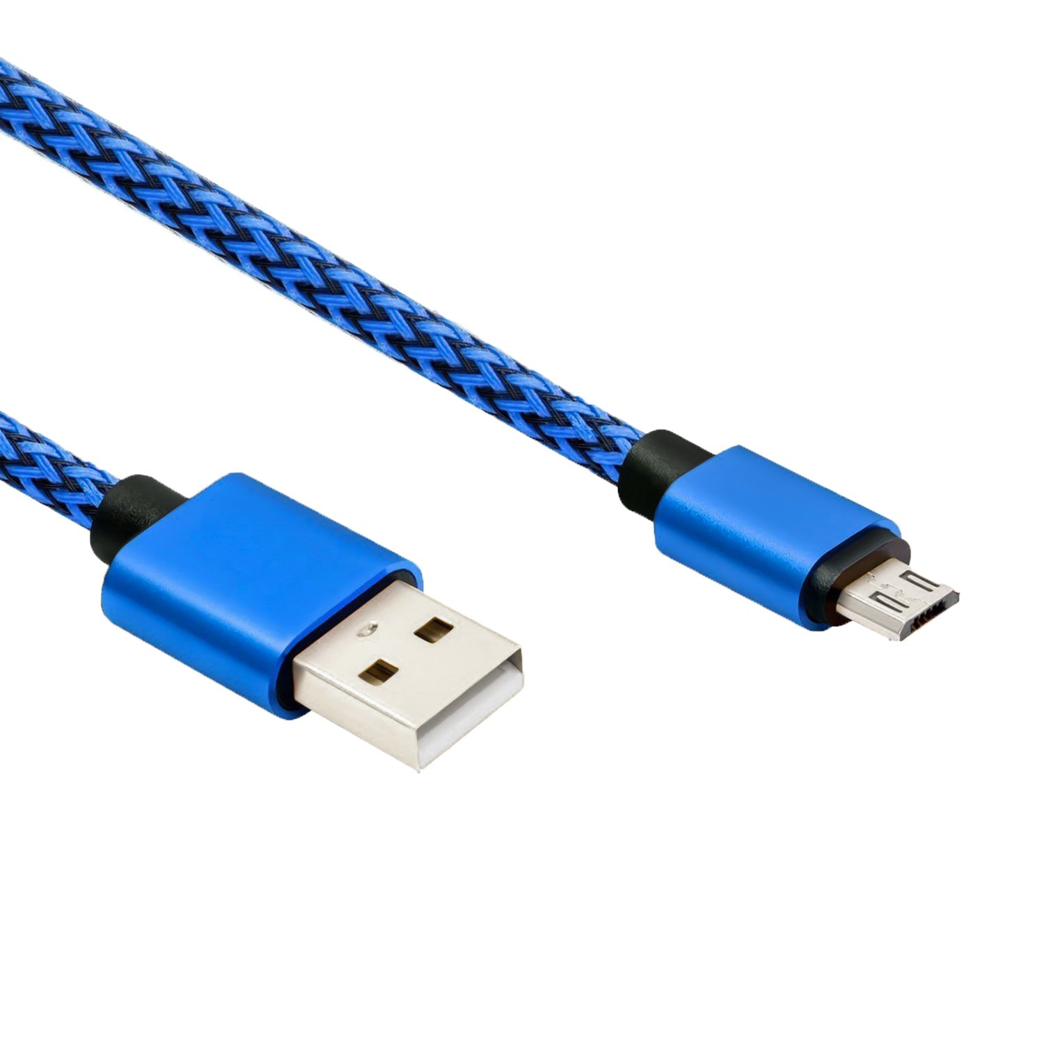2 Pack PS4 Controller Charging Cable,Zwirelz Charging Cable for Xbox One Controller Nylon Braided Sync Cord Charger for Playstation 4 Dualshock 4 PS4 Slim/Pro, Android (Blue+Red)