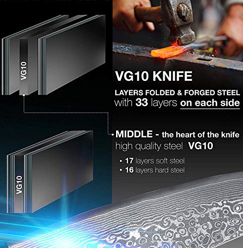 DDAUOSG Paring Knif 3.5 inch Japanese VG10 Super Steel 67 Layer High Carbon Stainless Damascus Steel Peeling Utility knives