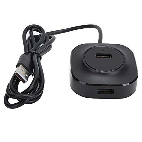 USB Hub, 4 USB2.0 Ports Adapter Charger, Ultra Slim Data Splitter PVC, 1.2 Meter / 3.9ft, Plug and Play, for Flash Hard Disk Keyboard 2.0