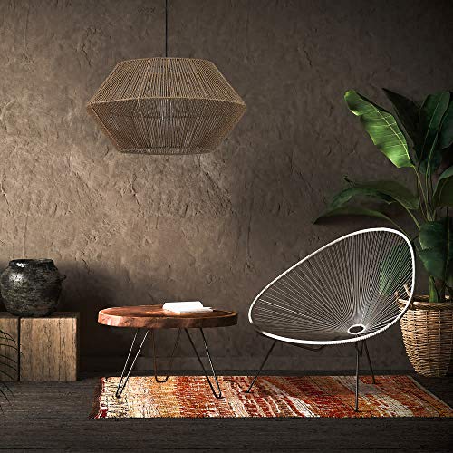 Globe Electric 60530 Malay 1-Light Pendant Light, Natural Twine Shade, Black Hanging Cord