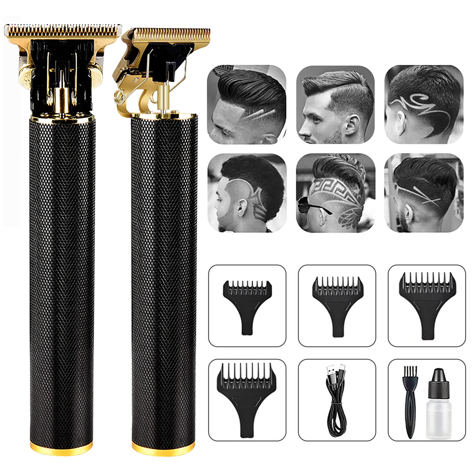 YOUNMI Hair Clippers for Man, Cordless Hair Clippers, Body Hair Trimmer, Professional Hair Clippers, Electric Trimmer for Men IPX4 Waterproof with Comb Guides, USB Rechargeable, Haircut Machine
