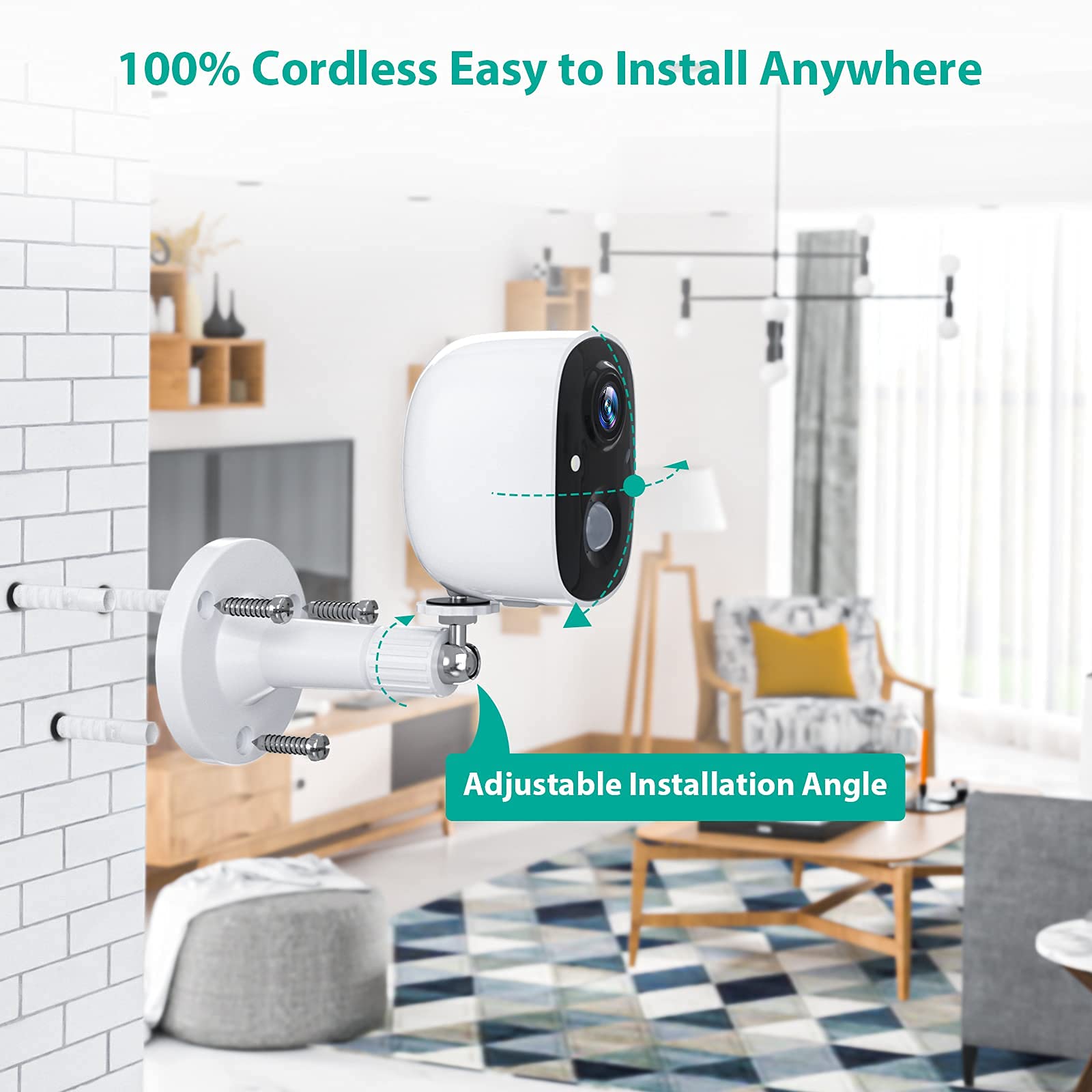 ACCUHR Outdoor Wireless Security Camera System,1080P WiFi Home Surveillance Camera 2-Way Audio, Full Color Night Vision, PIR Motion Detection, Siren Alarm