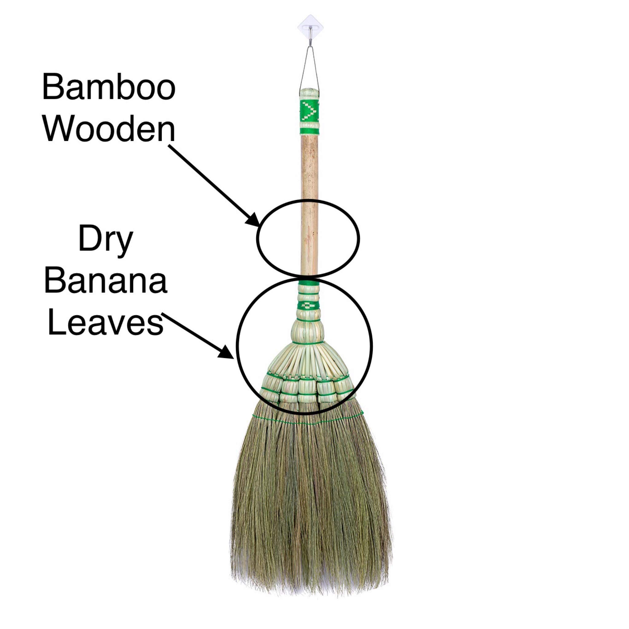 24-inch tall of Thai natural grass broom Asian broom for RV's camping tent & training Children cleaning