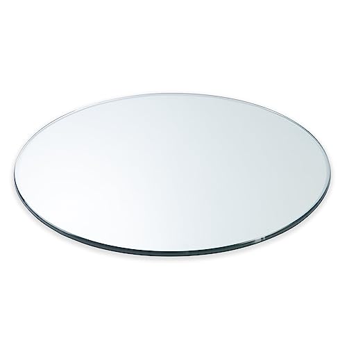 34" Round 1/4" Thick Tempered Clear Glass Table Top with Flat Polished Edge