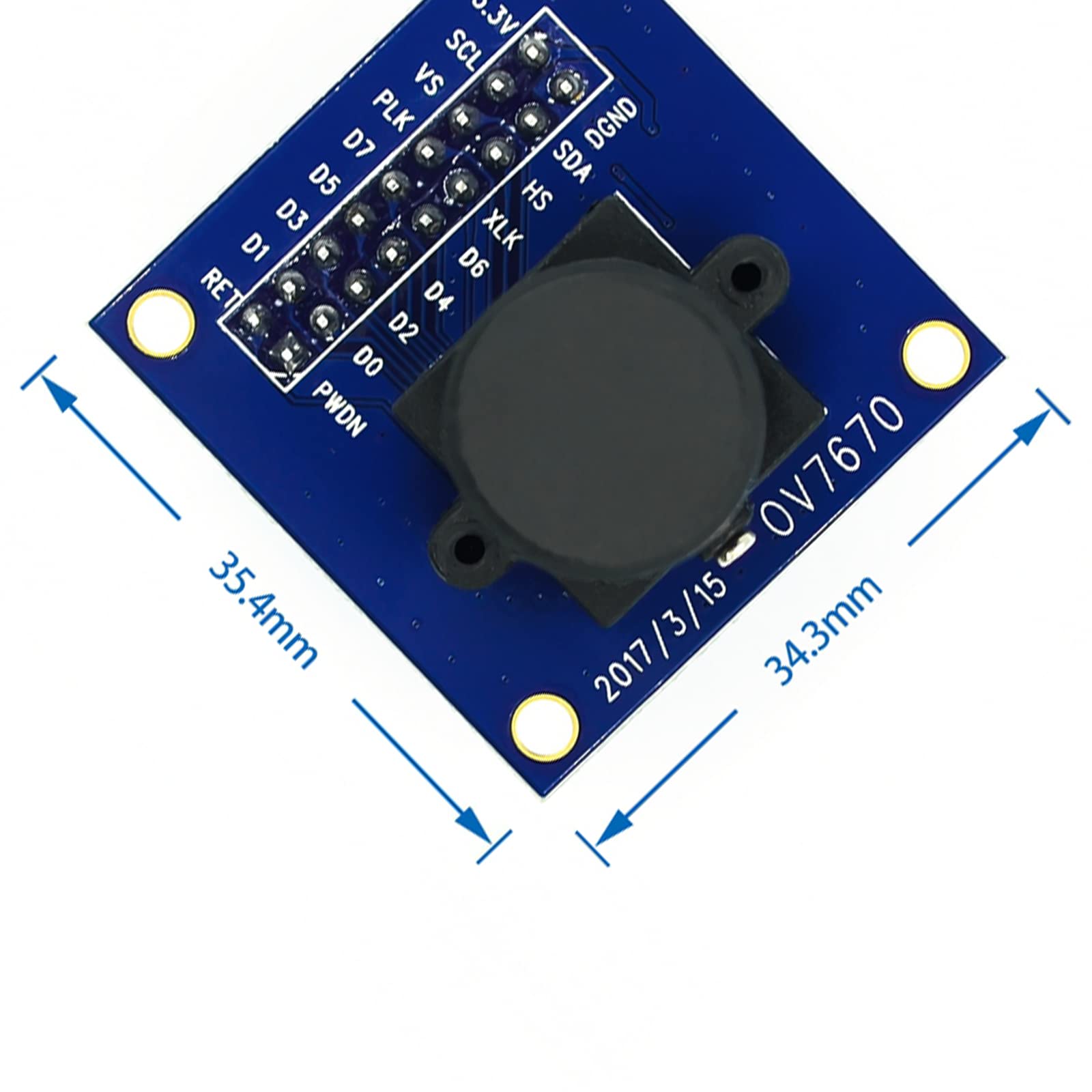 10Gtek OV7670 640x480 30fpsVGA 1.3V/ (Lux-sec) CMOS Camera Module I2C for Arduino FPGA ARM, Pack of 2