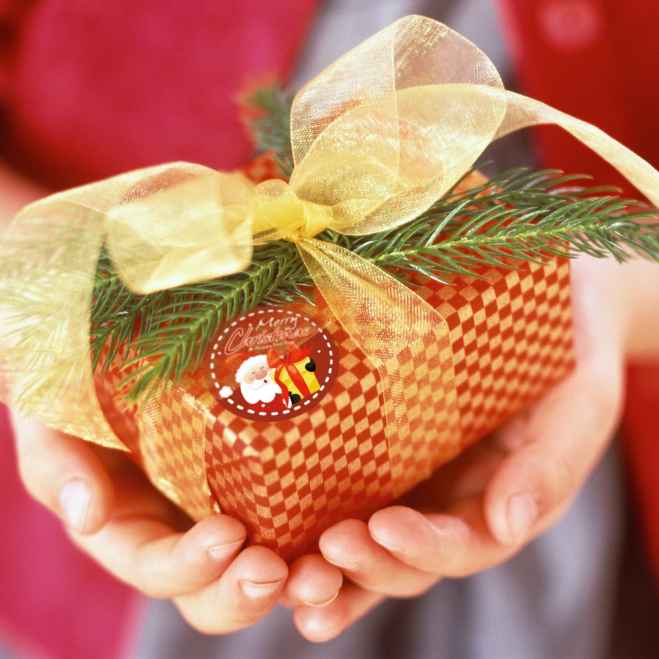 560PCS Christmas Sticker for Envelope, 1.5" Round Merry Christmas Sticker, 8 Designs Christmas Decoration Envelope Seal Sticker Card Gift Envelope Box