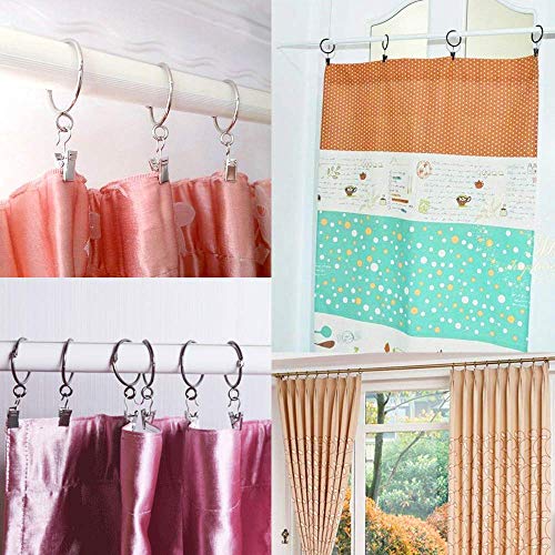 120 Pack Heavy-Duty Hook Clip Set Metal Curtain Clips for Curtain Photos Home Party Decoration Art Craft Display - Silver