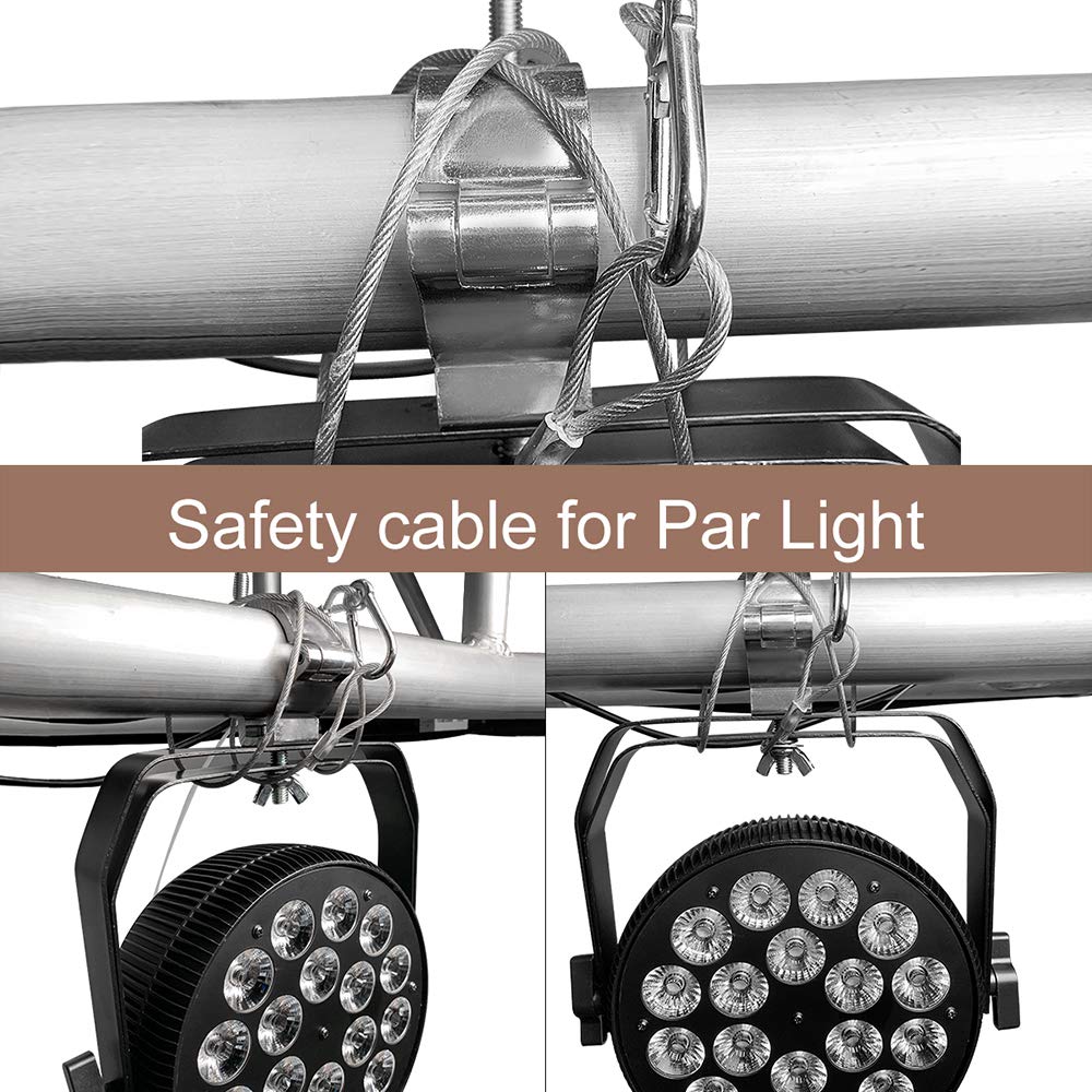 10PCS Eyeshot Premium Safety Cable, 110lb Load Duty 31.5ββ Stainless Steel Safety Cable, Safety Rope for DJ Stage Lighting Par Light Moving Head Light