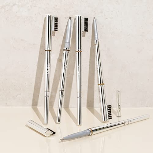 PÜR MINERALS Arch Nemesis 4-in-1 Dual-Ended Brow Pencil, Self-Sharpening Component, Built-In Brow Grooming Comb, Conditions & Strengthens Brow Hair- Medium,1 Count (Pack of 1)