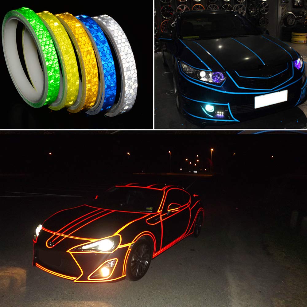 Red Reflective Tape 0.5"X10'-Waterproof Self-Adhesive Trailer Reflector Tape-Reflective Tape forBicycle, bicycle,Trucks,Trailers,Cars.Warning Caution Conspicuity Tape (Red)