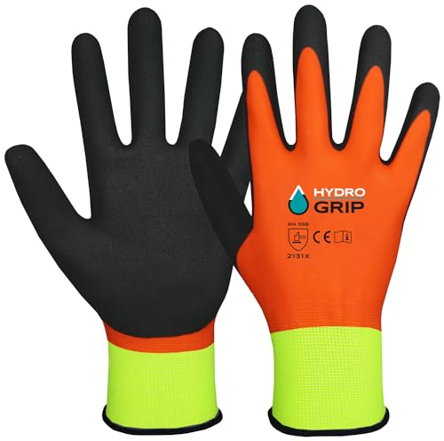 ACE HydroGrip Work Gloves - Water Resistant Glove for Car Washing & Gardening - 09/L (Pack of 2)