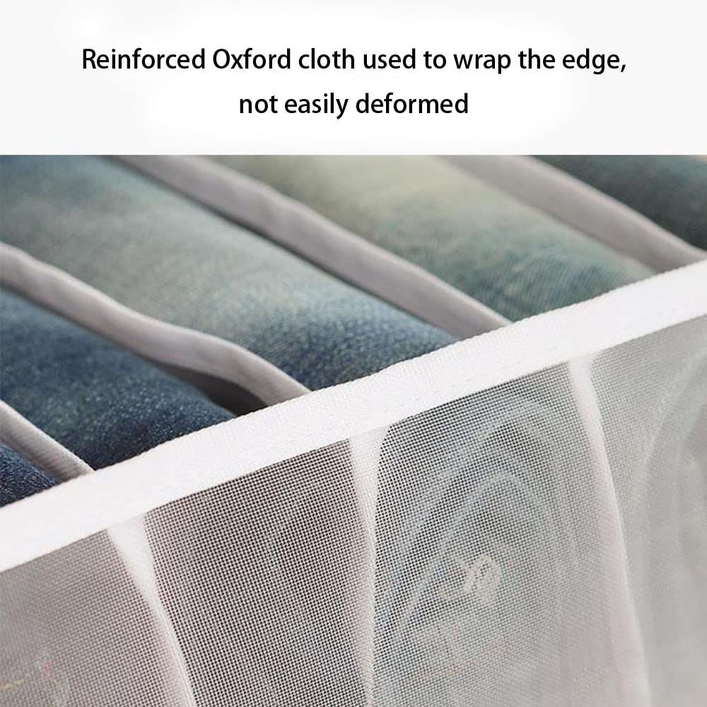 2PCS Wardrobe Clothes Organizer - Washable Drawer Clothes Organizer, Visible Clothing Organizer with compartments, Foldable Clothing Divider Bag. (White)